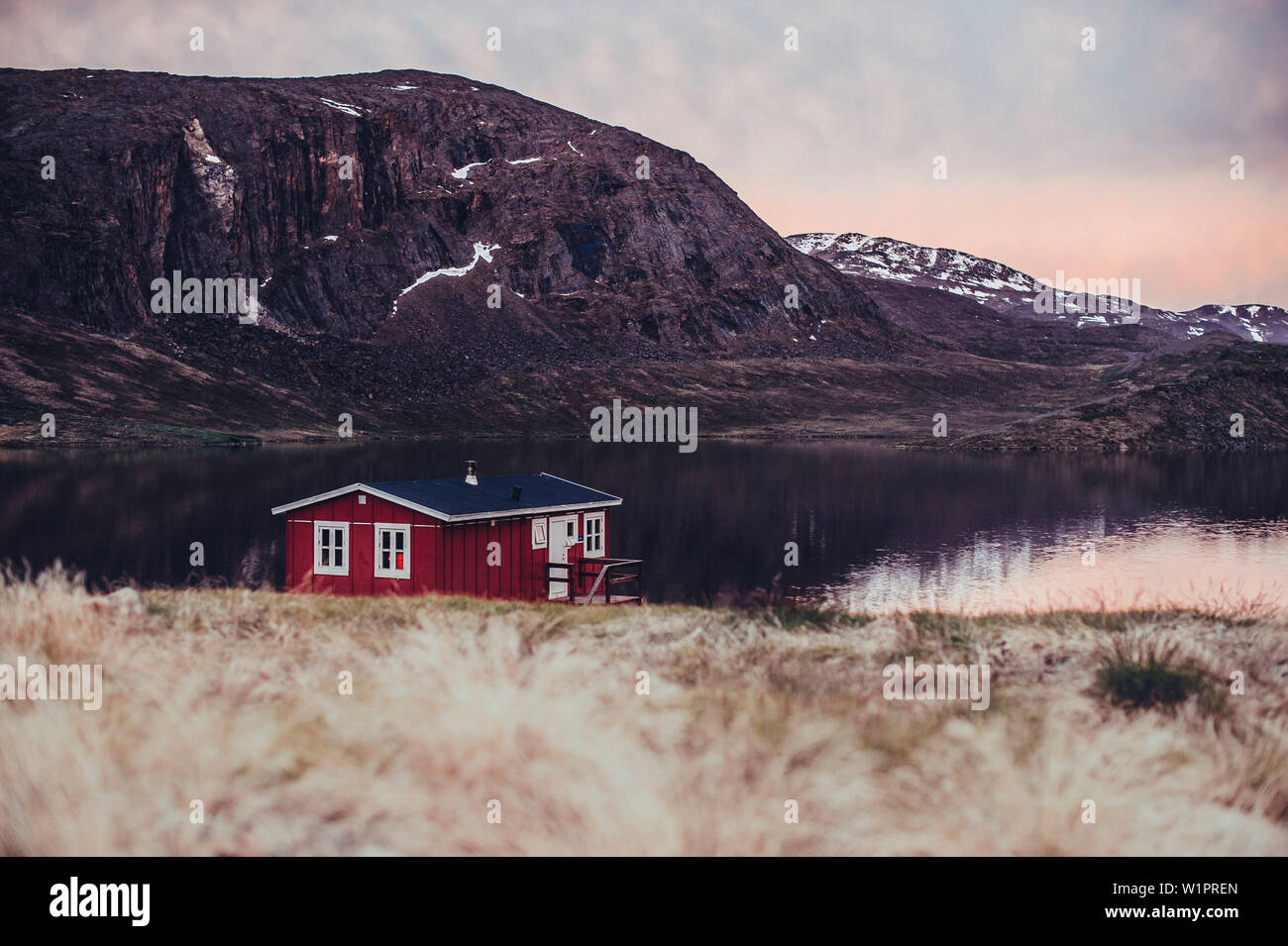 Red cabin in greenland, greenland, arctic Stock Photo - Alamy