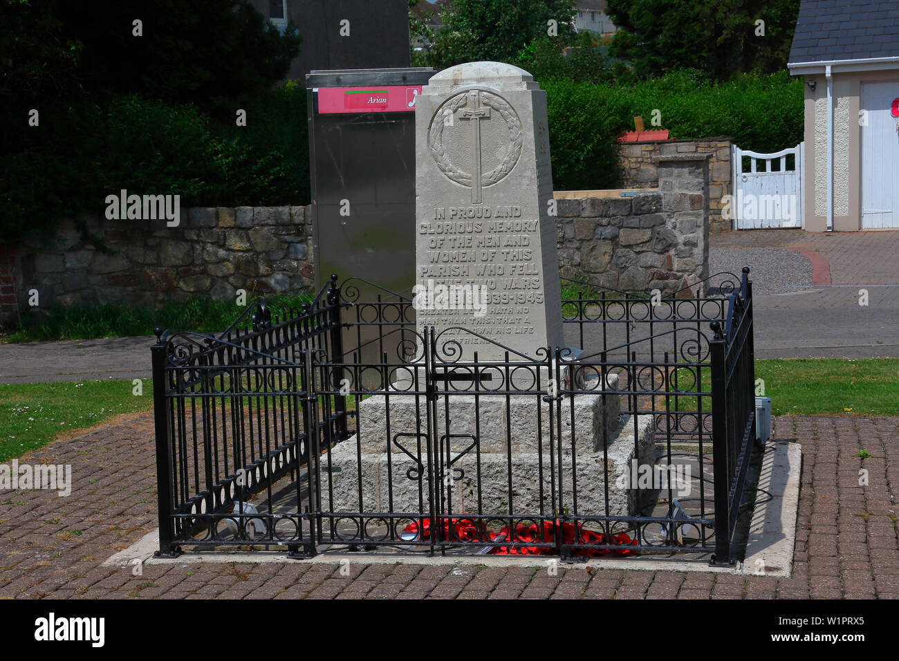 The St Brides Major local war memorial to the fallen of world wars one ...