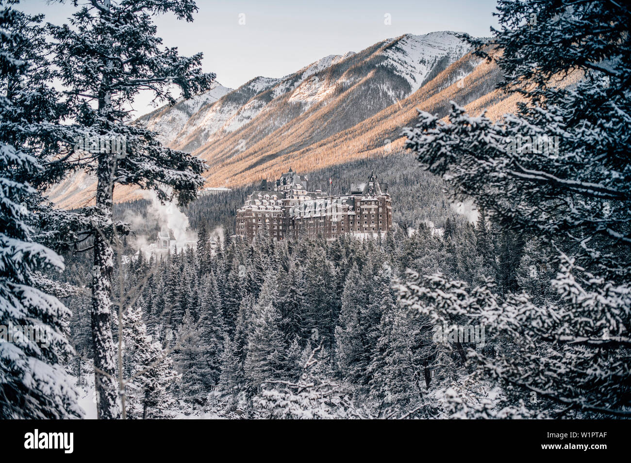 The Fairmont Banff Springs Hotel, Banff Town, Bow Valley, Banff National Park, Alberta, Canada ...