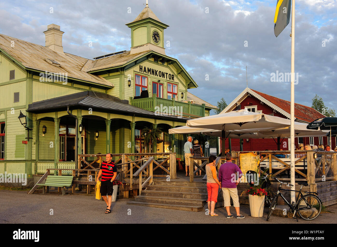 restaurietes harbor building, Sweden Stock Photo - Alamy