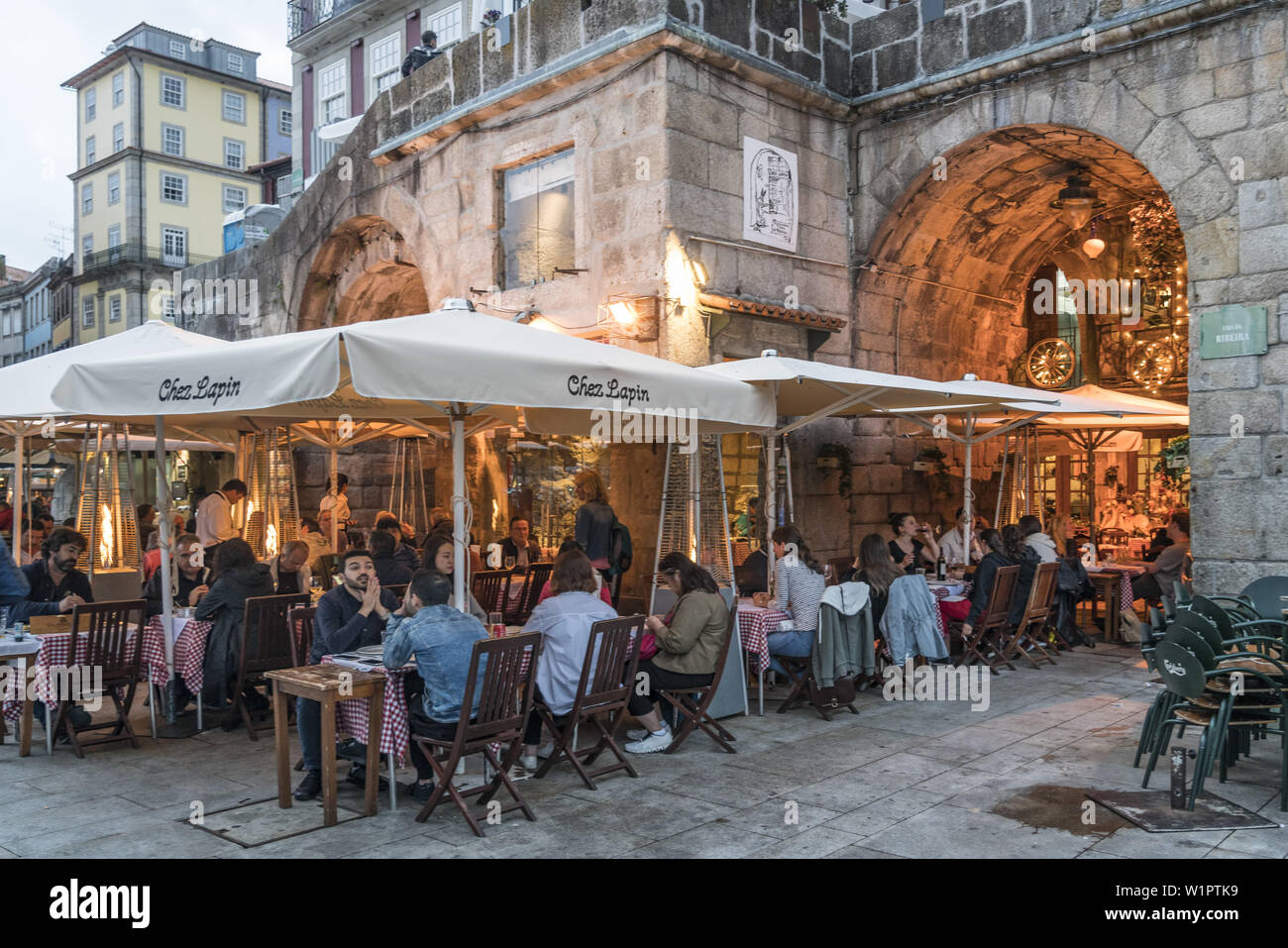 Chez Lapin, Restaurant Ribeira district, Porto, Portugal Stock Photo ...