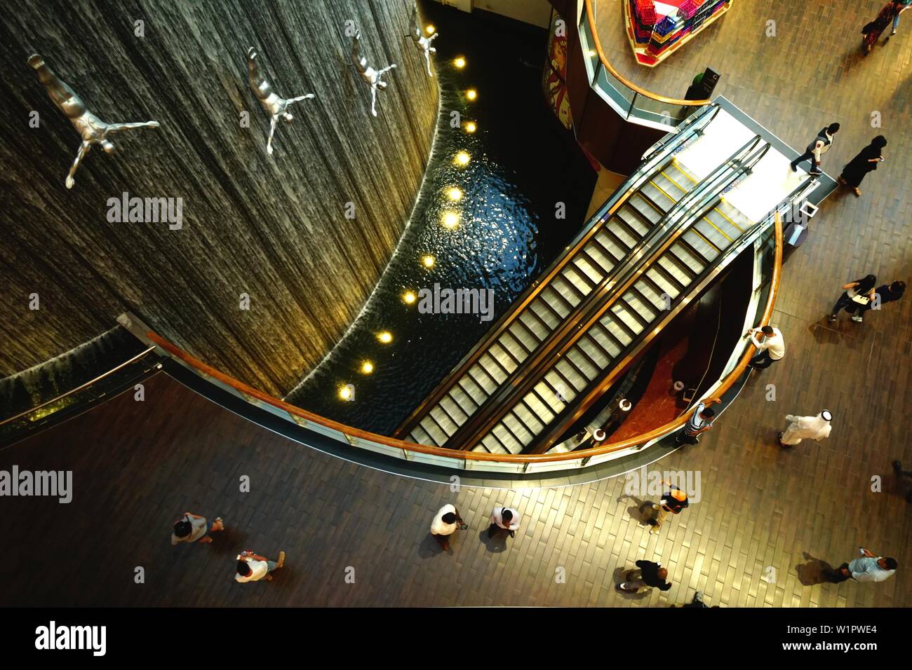 Waterfall, Dubai Mall, Downtown, Dubai, UAE, United Arab Emirates Stock ...