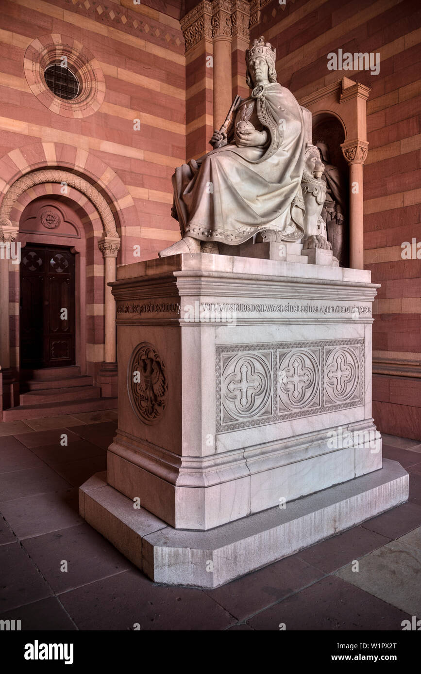 UNESCO World Heritage Speyer Cathedral, atrium with Statue, Speyer ...