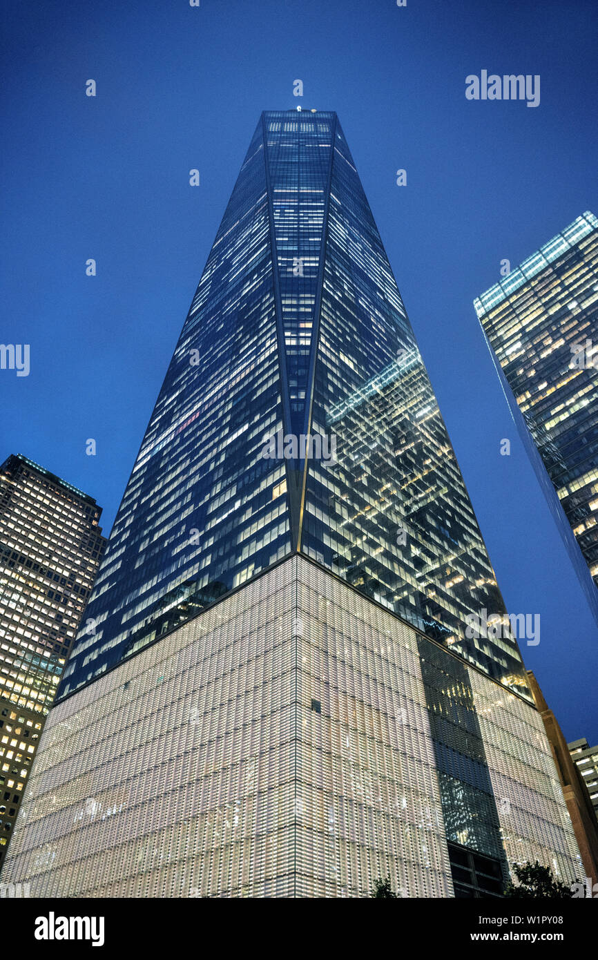 ONE World Trade Centre at night, Manhattan, NYC, New York City, United ...