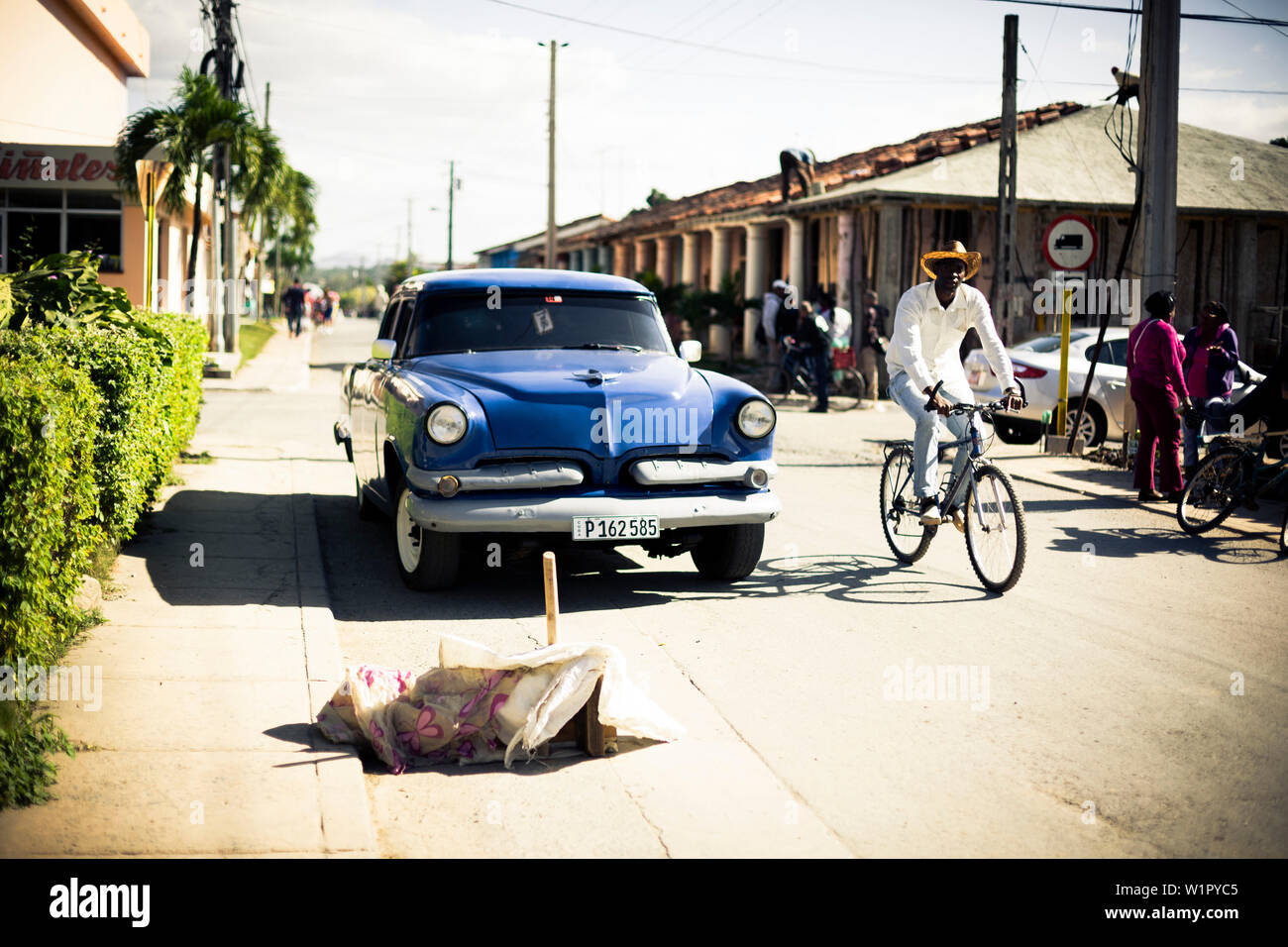 Vintage car in the city of Vinales, Pinar del Rio, Cuba, Caribbean ...