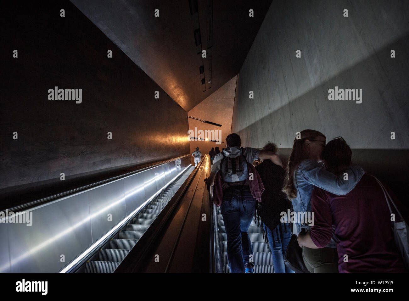 escalator in the 9/11 Memorial, museum, Manhattan, NYC, New York City ...