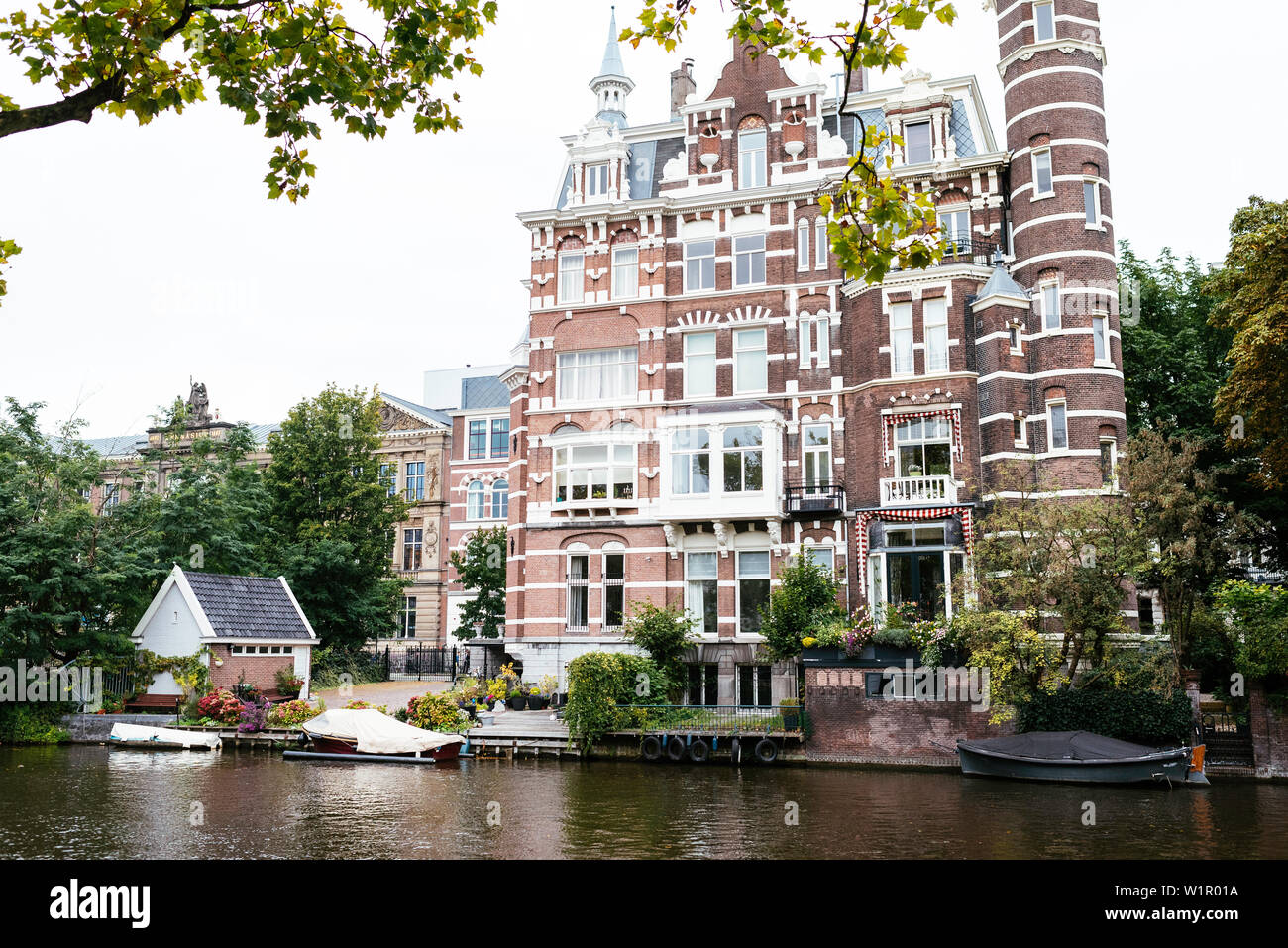 Nice Dutch Brick Architecture, House at Canal, Amsterdam, Netherlands ...