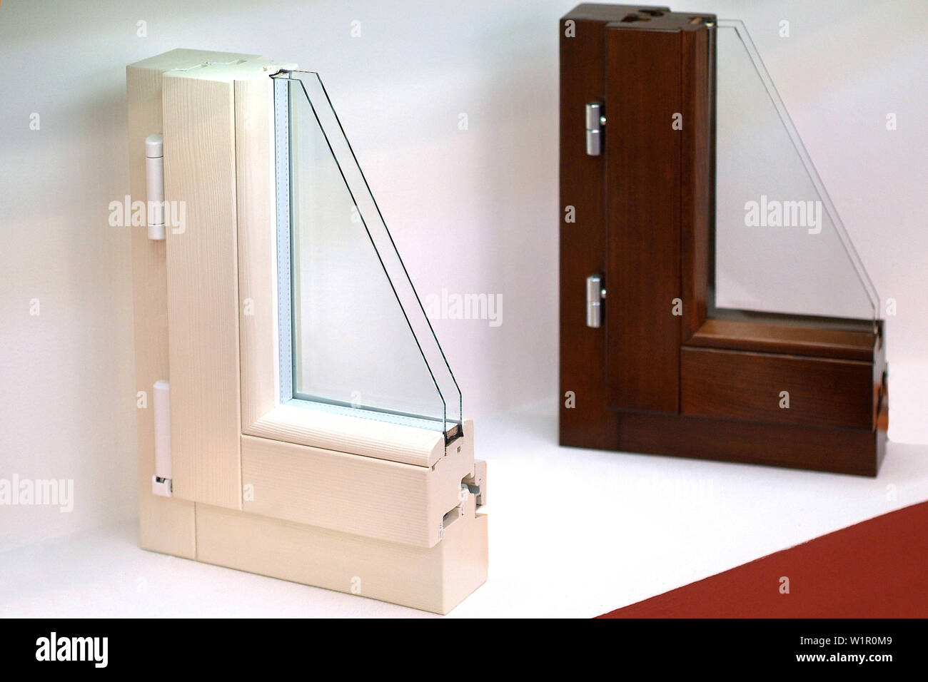 Window frames for thermo-acoustic insulation with double glazing Stock ...