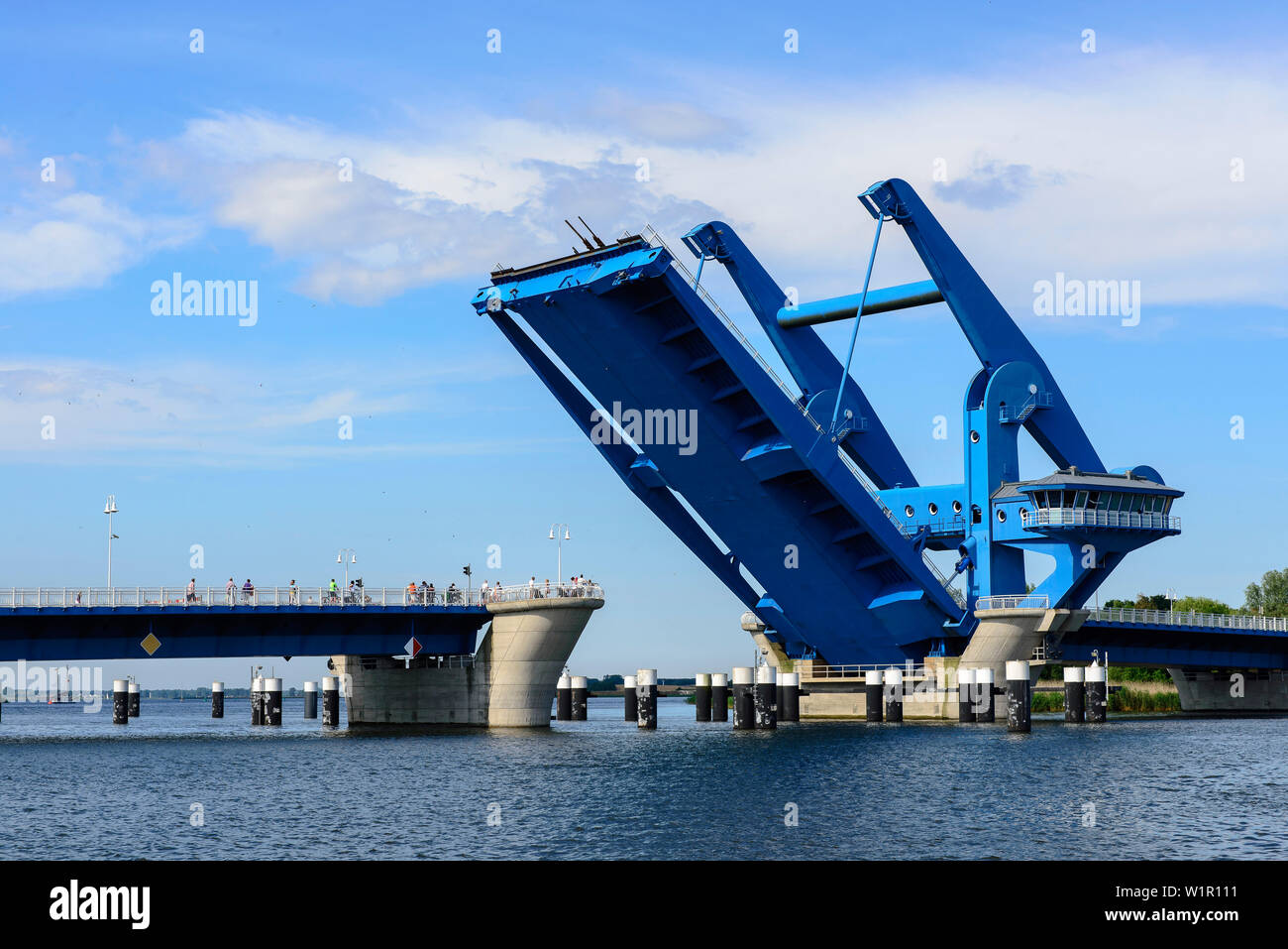 Folding bridge over the Peene, Wolgast, Ostseeküste, Mecklenburg ...