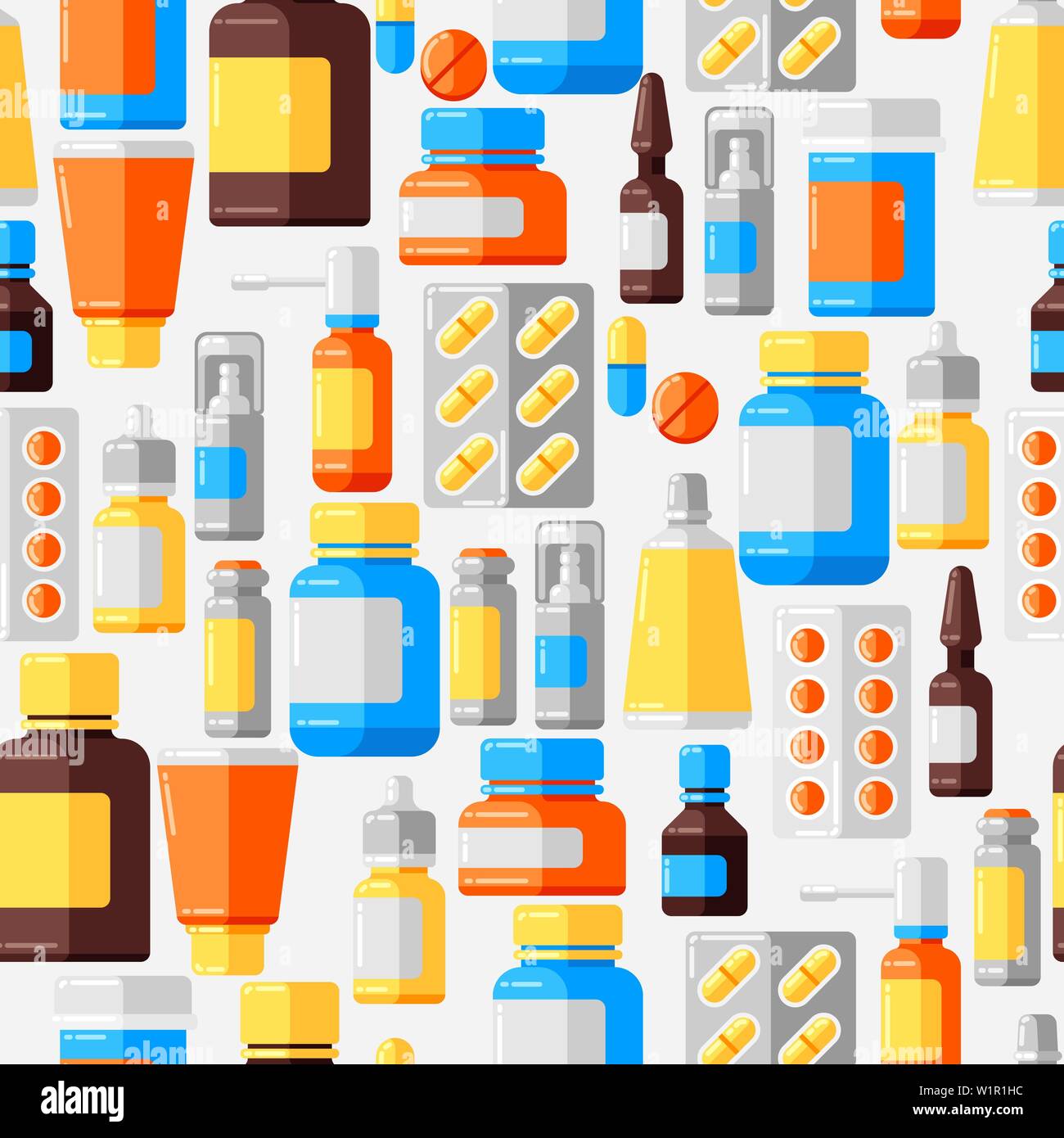 Seamless pattern with medicine bottles and pills Stock Vector Image ...