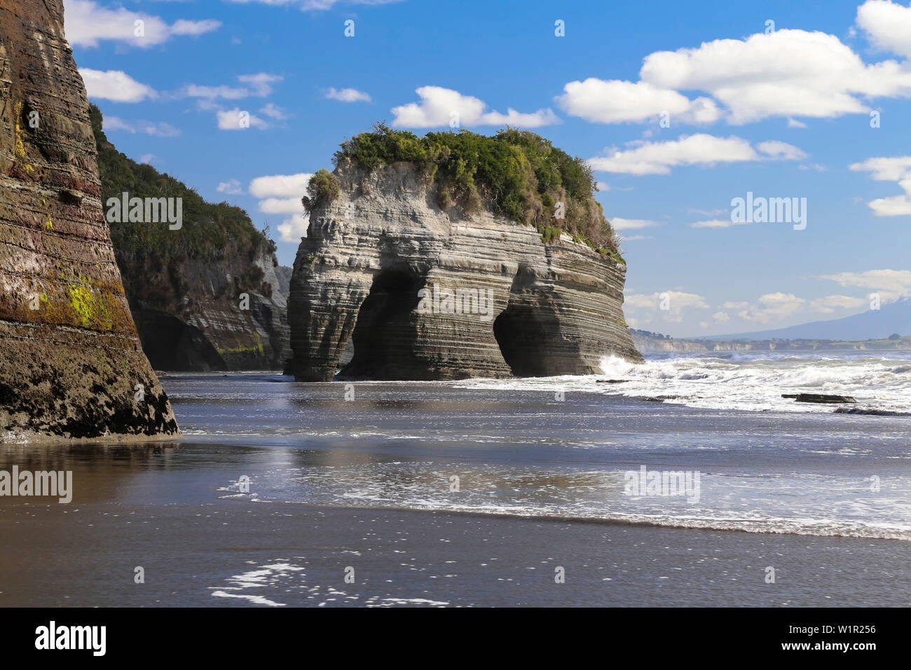 Wild elephant rock, Tongaporutu, Taranaki, North Island, New Zealand ...