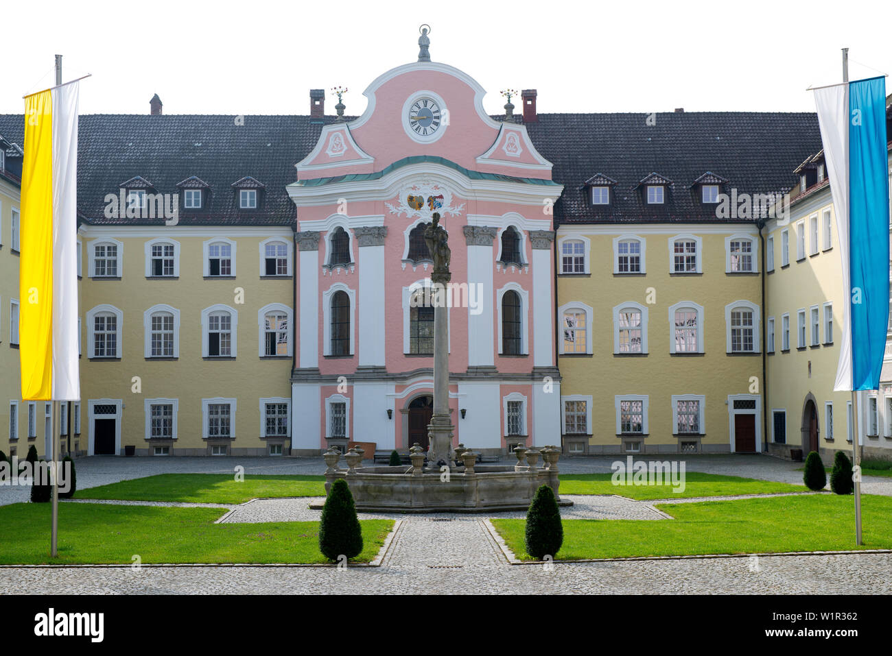 Inner courtyard of the Benedictine Abbey of Metten in Metten, Lower ...
