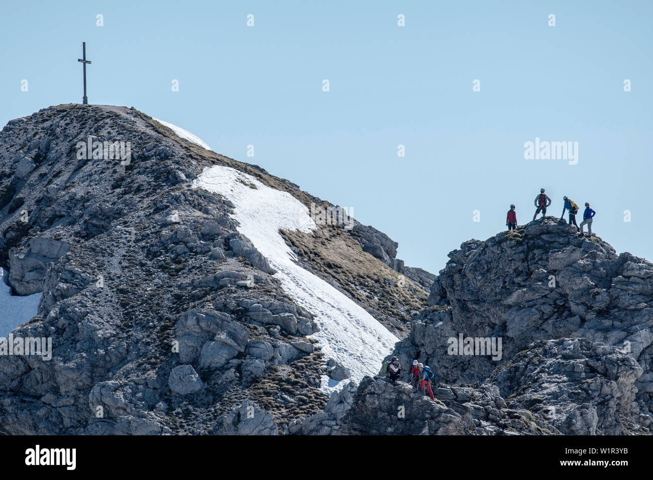 Germany, Bavaria, Alps, Oberallgaeu, Oberstdorf, Excursion, Climbing ...