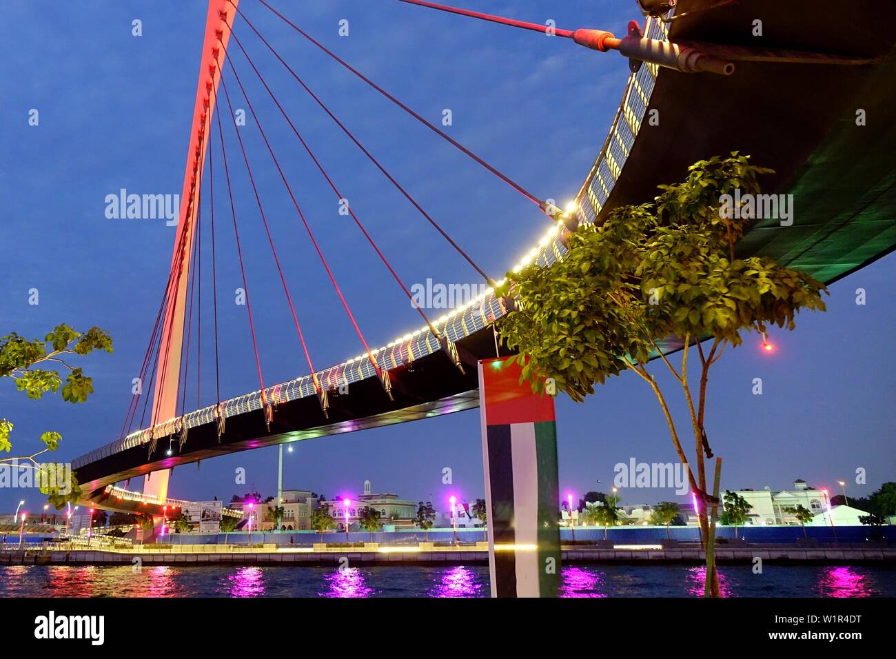 Evening, Tolerance Bridge, Dubai Water Canal, Dubai, UAE, United Arab ...