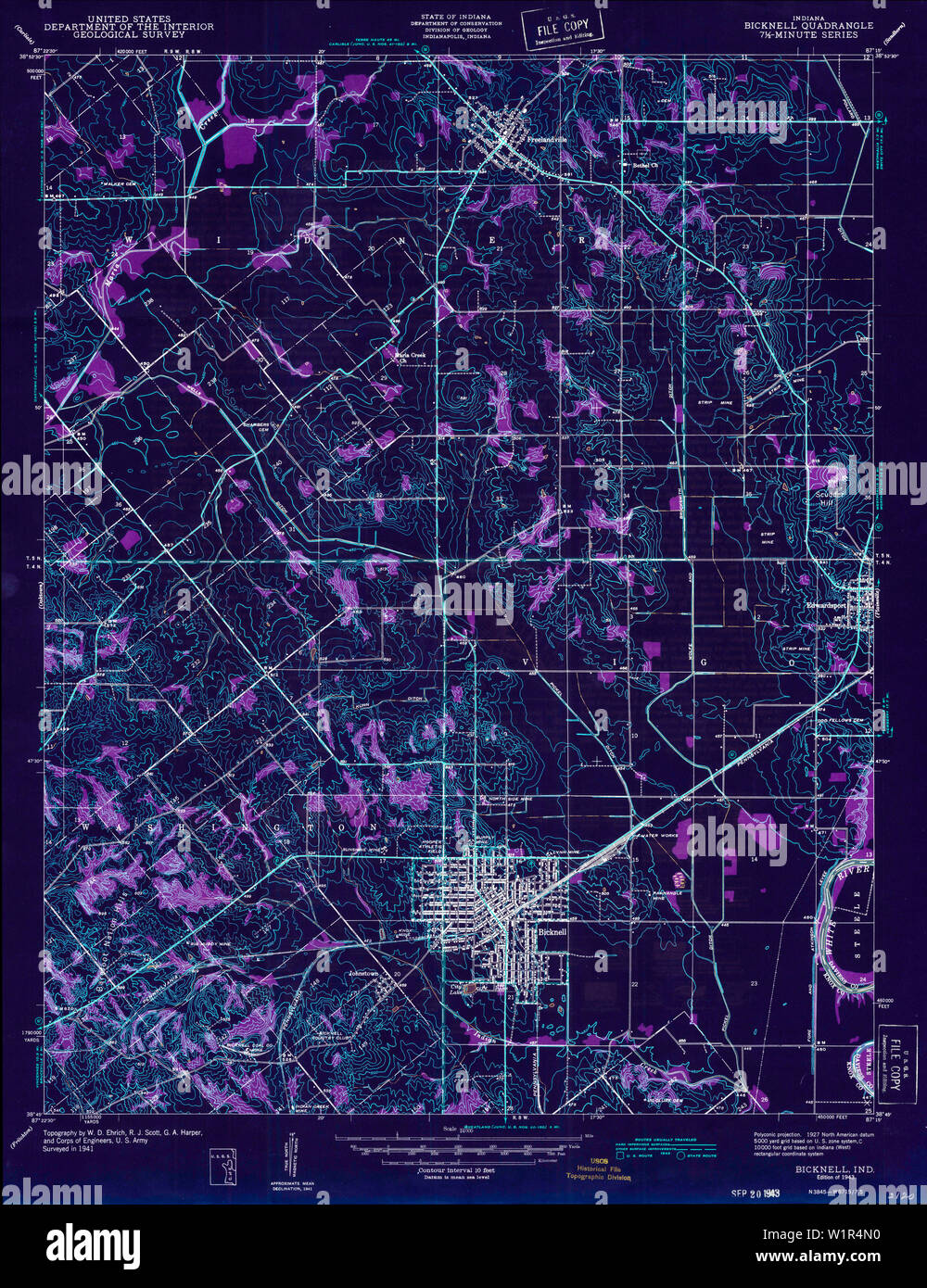 Map of bicknell hi-res stock photography and images - Alamy