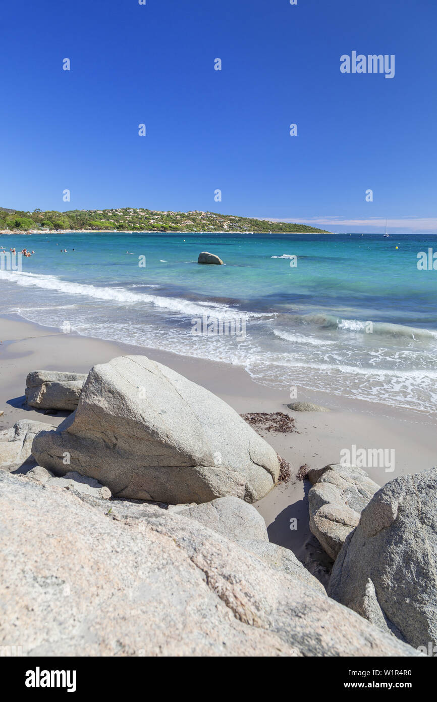 Beach of Pinarellu, East Corsica, Corsica, Southern France, France ...