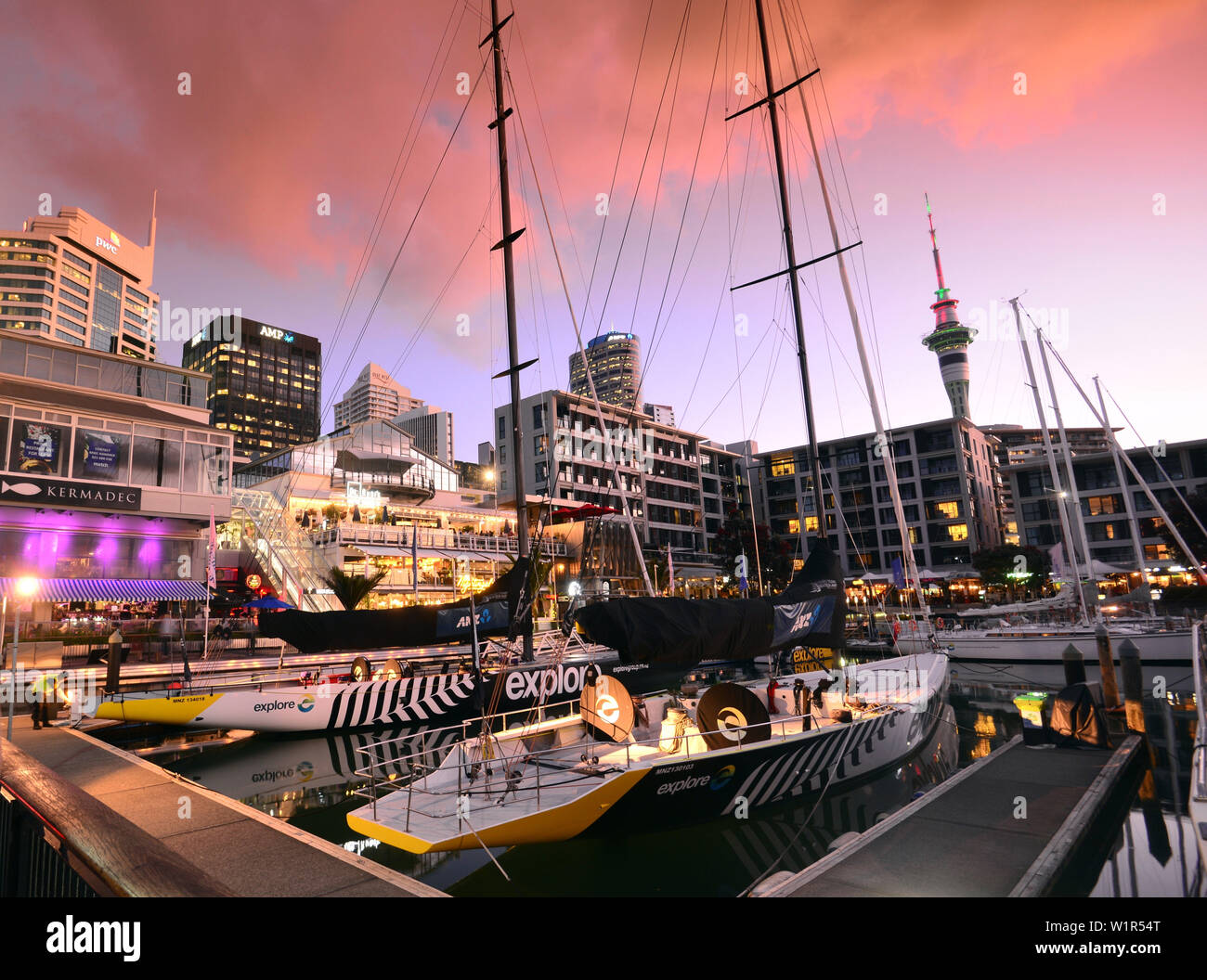 At the Waterfront, Harbour, Auckland, North Island, New Zealand Stock ...