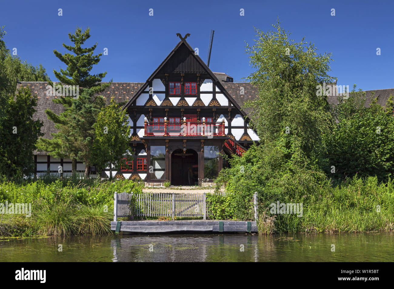 Mill museum by the river Ise in Gifhorn, Lower Saxony, Northern Germany ...