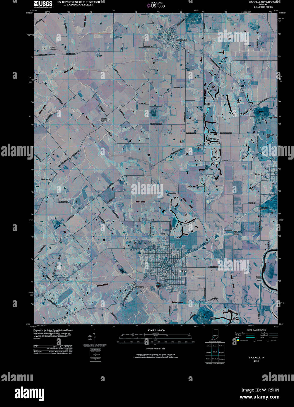Bicknell indiana map hi-res stock photography and images - Alamy