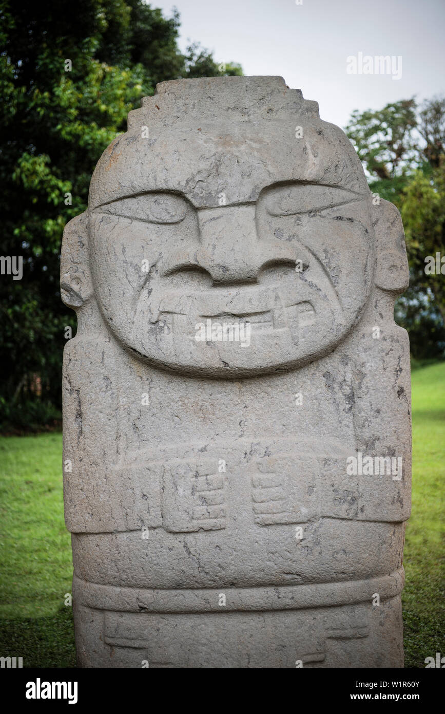 pre-Columbian stone sculptures at archaeological park, San Agustin ...