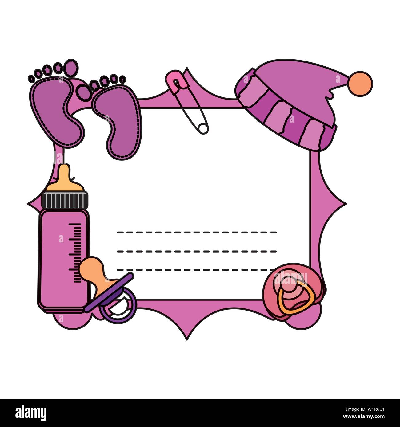 baby shower card frame invitation Stock Vector Image & Art - Alamy
