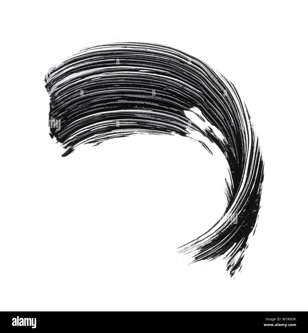 Texture of black mascara for eyelashes isolated on white background ...