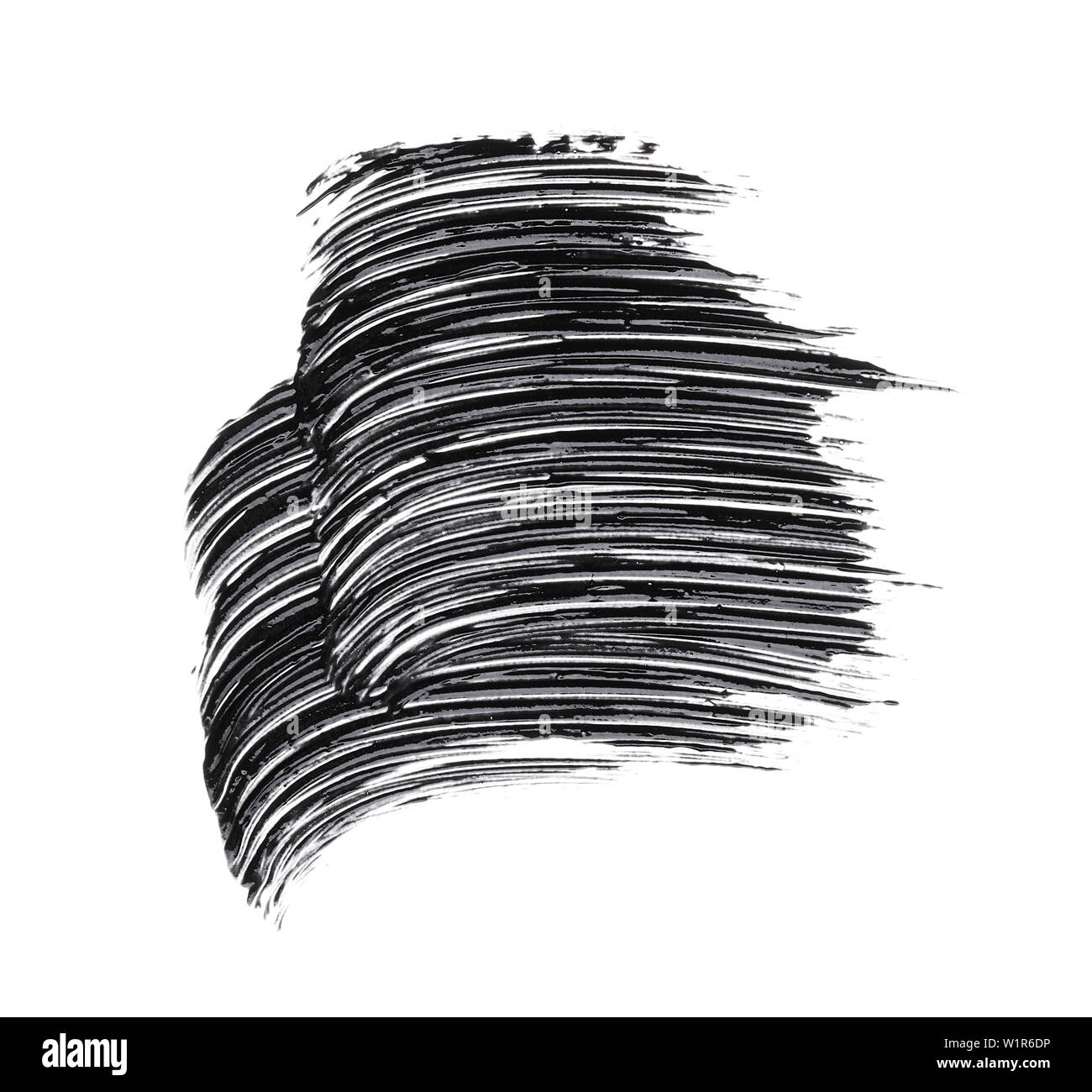 Texture of black mascara for eyelashes isolated on white background ...