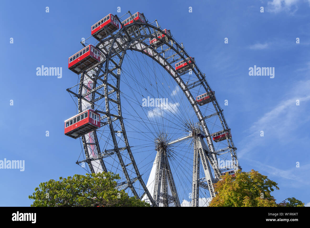 Viennese giant wheel Wiener Riesenrad in the Prater amusement park in ...