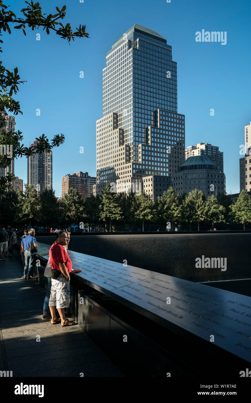 base basins of collapsed 9/11 World Trade Center, WTC Memorial ...