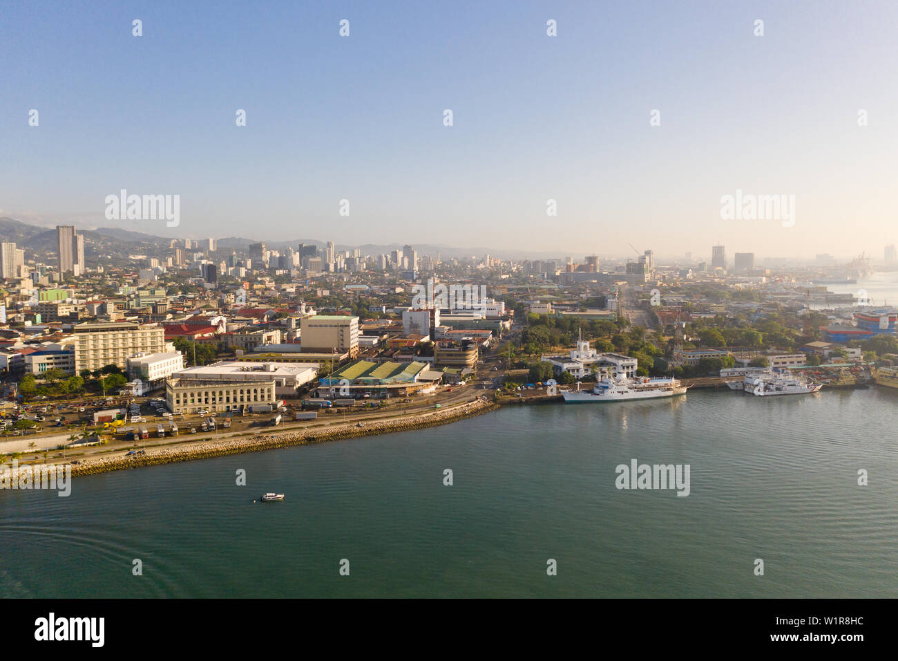 Cityscape in the morning. The streets and houses of the city of Cebu ...