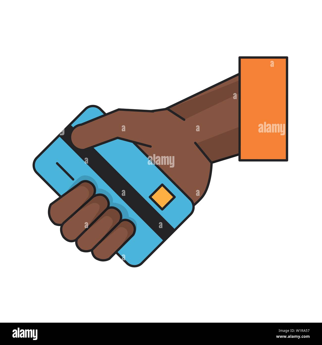 Hand with credit card cartoon isolated Stock Vector Image & Art - Alamy