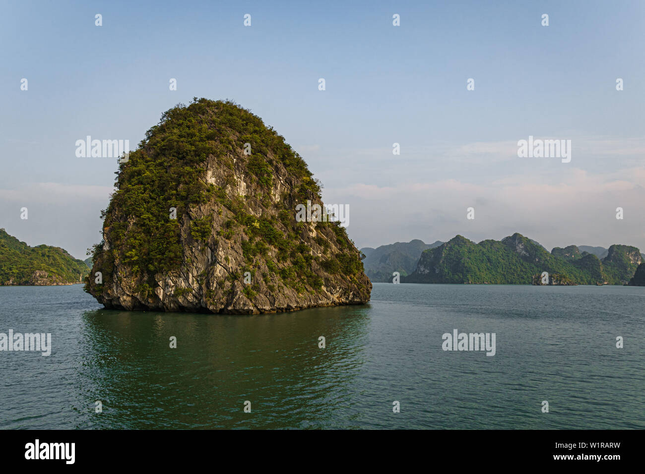 Big and lonely limestone island in Halon Bay, Vietnam Stock Photo - Alamy