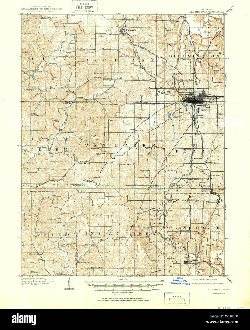 Map of bloomington indiana hi-res stock photography and images - Alamy