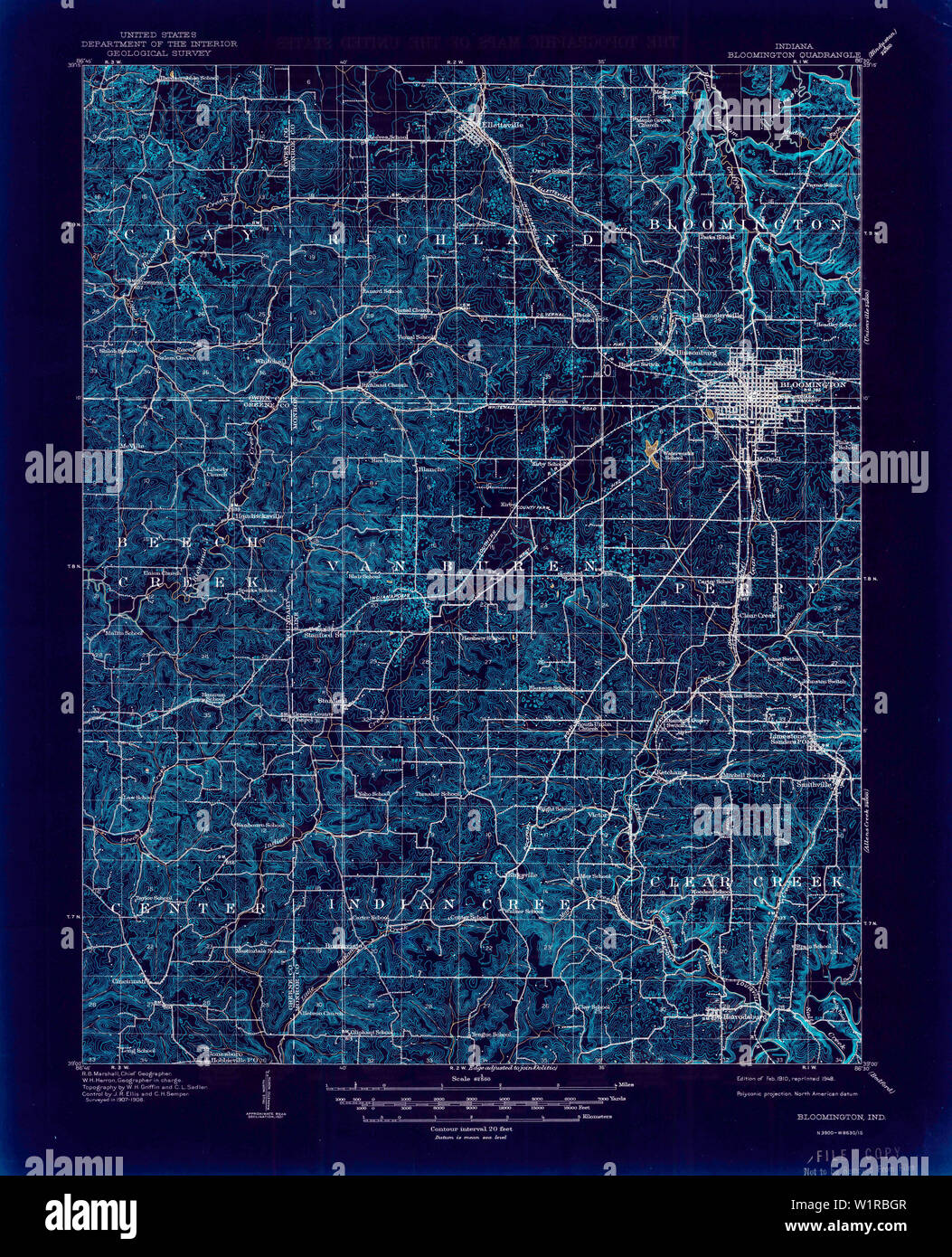 Map of bloomington indiana hi-res stock photography and images - Alamy