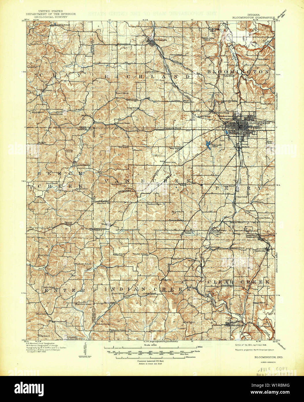 Map of bloomington indiana hi-res stock photography and images - Alamy
