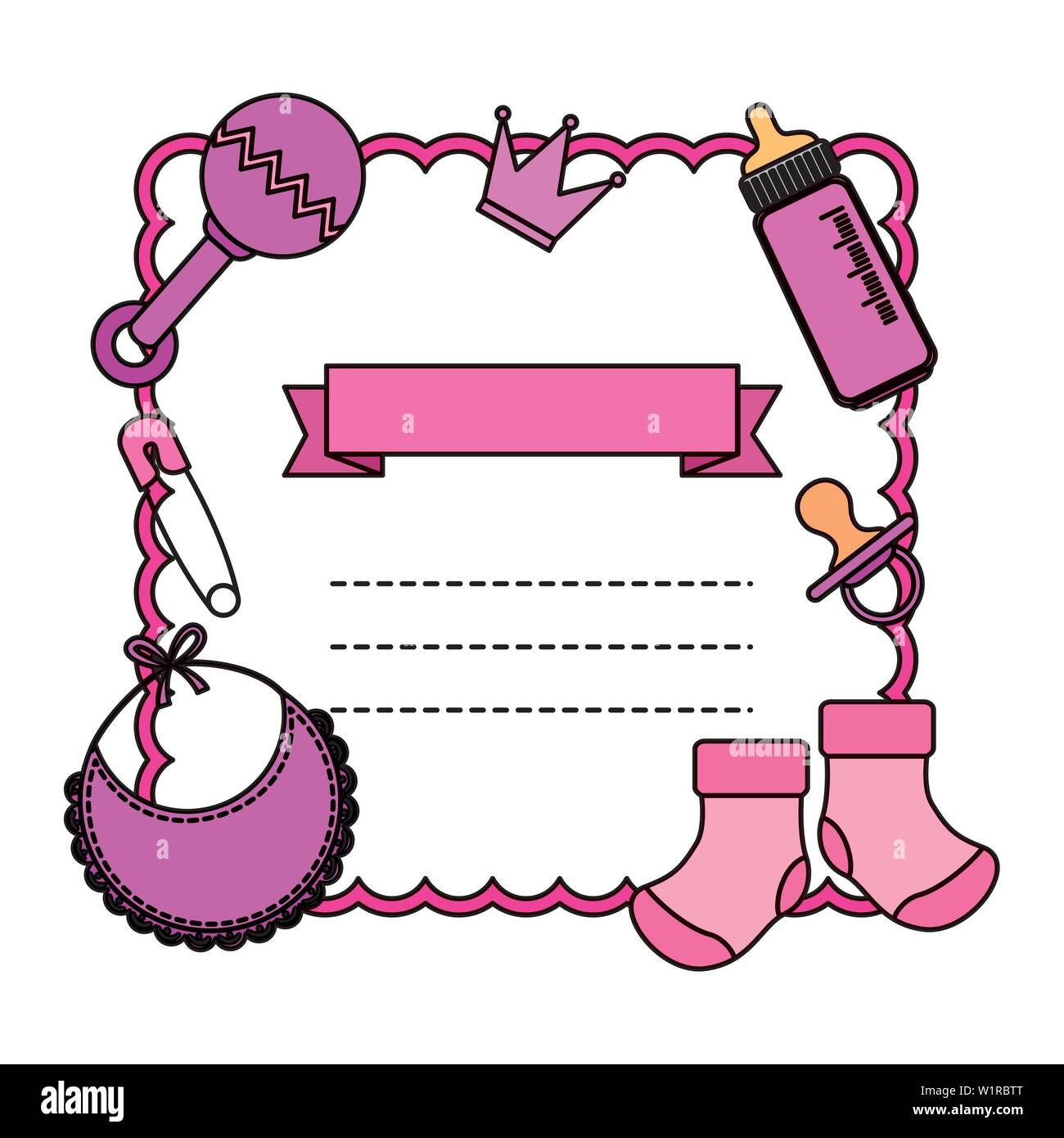 baby shower card frame invitation Stock Vector Image & Art - Alamy