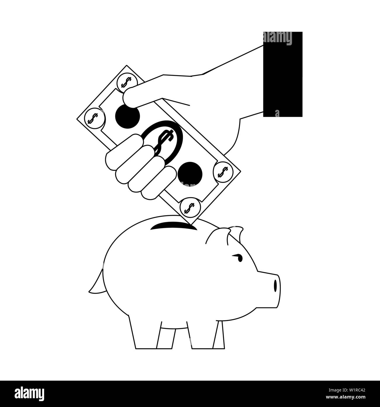 Piggy money savings and investment symbols Stock Vector Image & Art - Alamy