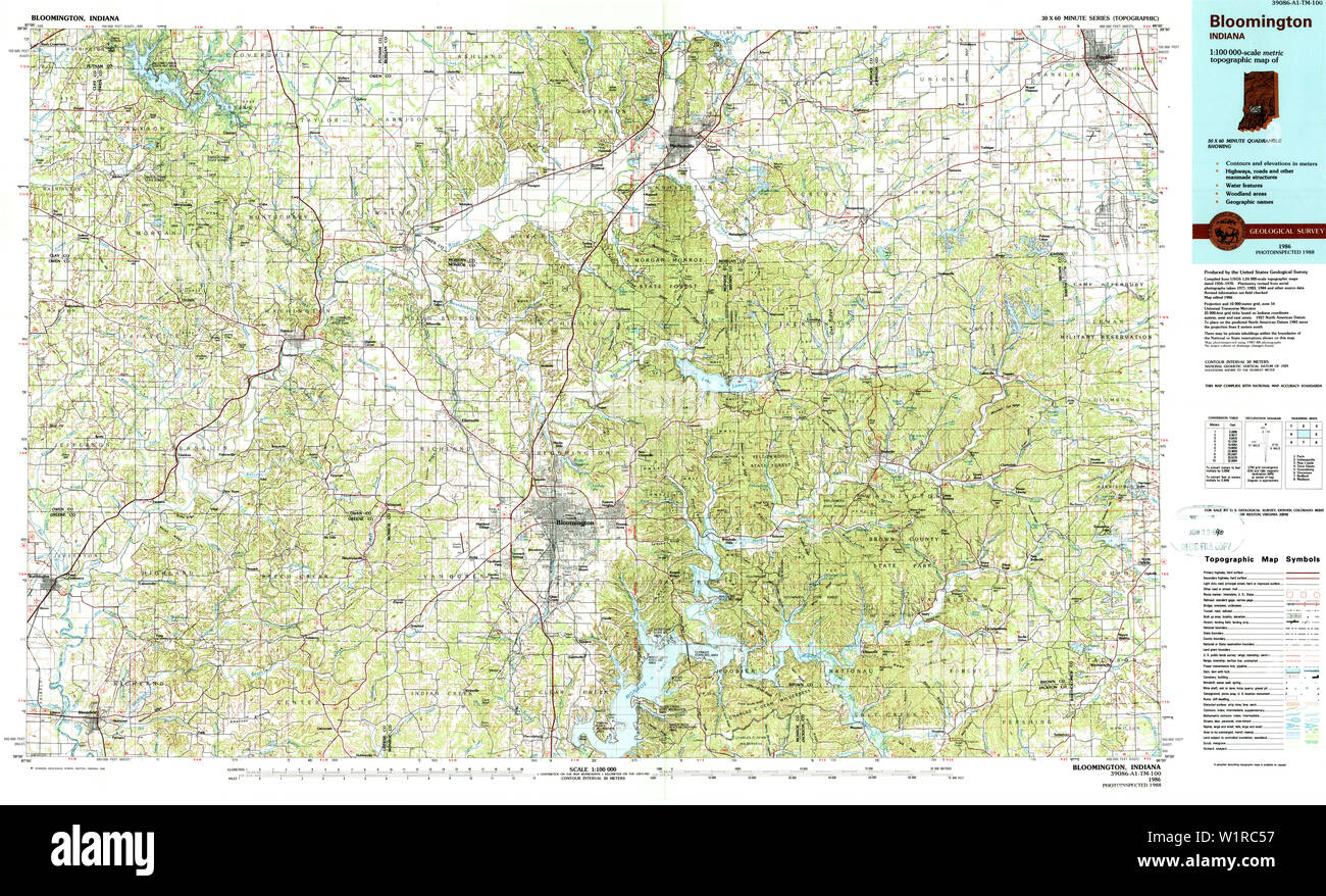 Map of bloomington indiana hi-res stock photography and images - Alamy