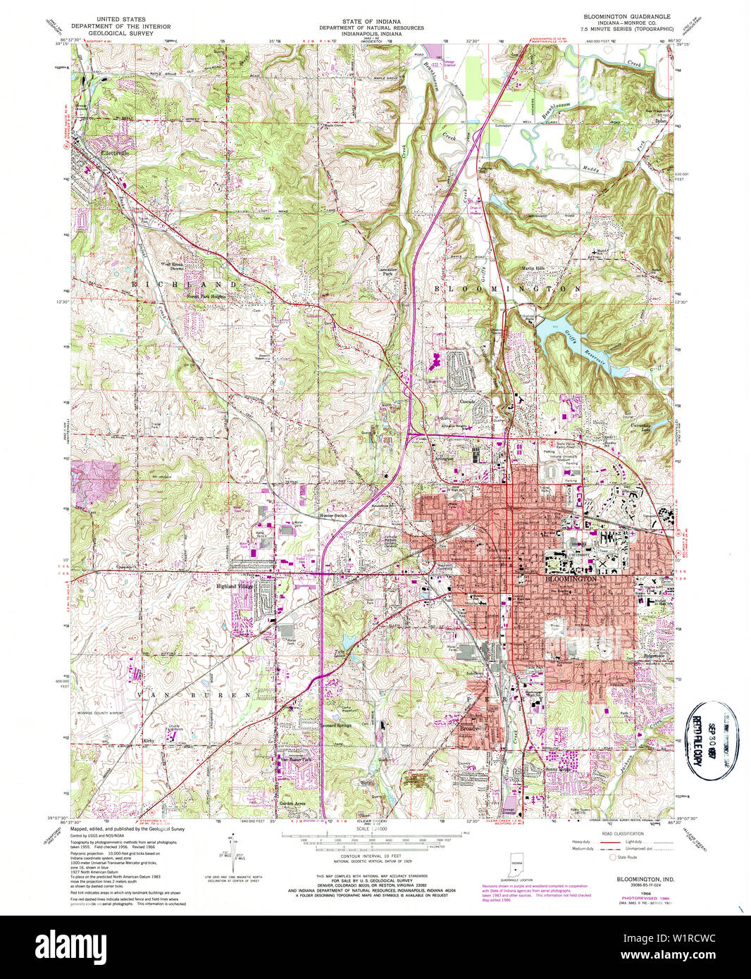Map of bloomington indiana hi-res stock photography and images - Alamy