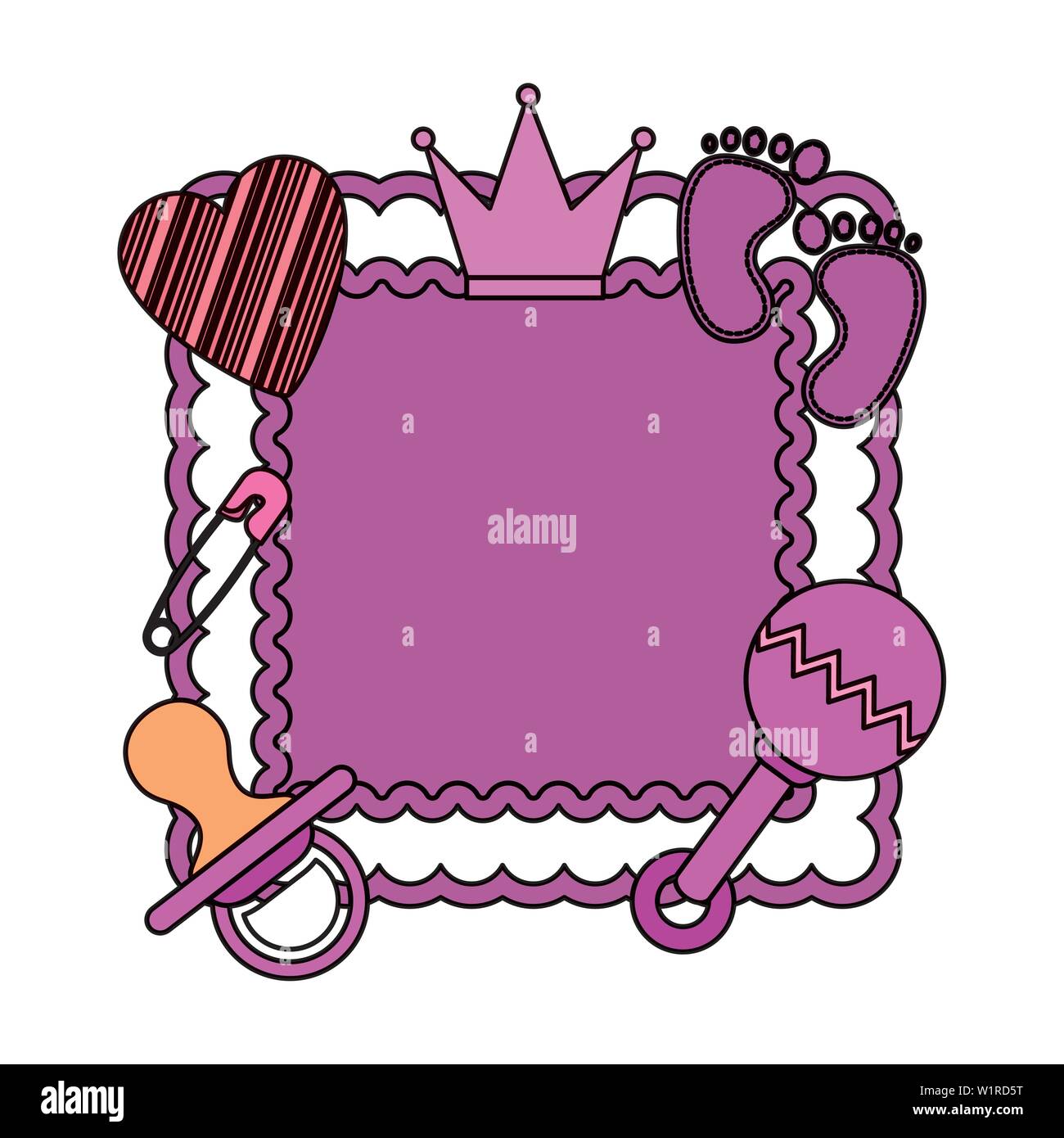 baby shower card frame invitation Stock Vector Image & Art - Alamy