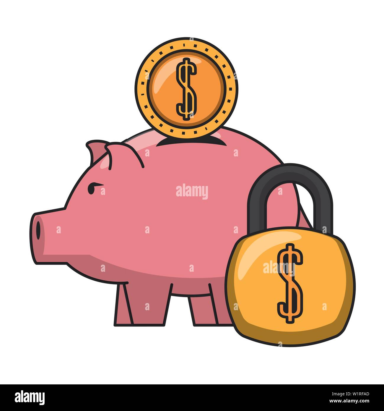 Piggy money savings and investment symbols Stock Vector Image & Art - Alamy