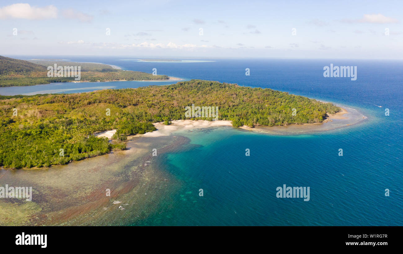 Balabac, Palawan, Philippines. The coast of a large island with ...