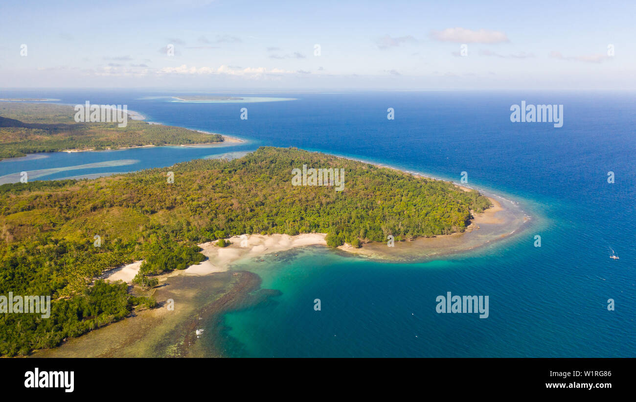Balabac, Palawan, Philippines. The coast of a large island with ...
