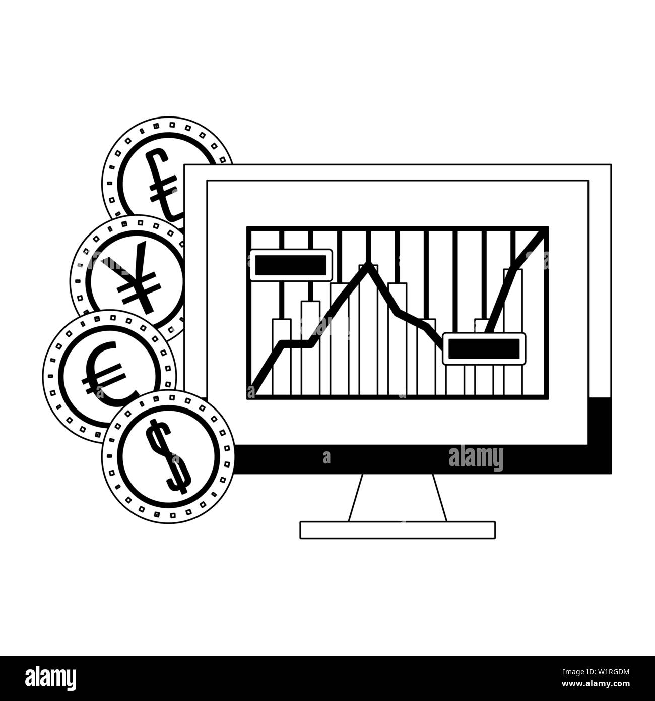 Online stock market investment symbols Stock Vector Image & Art - Alamy