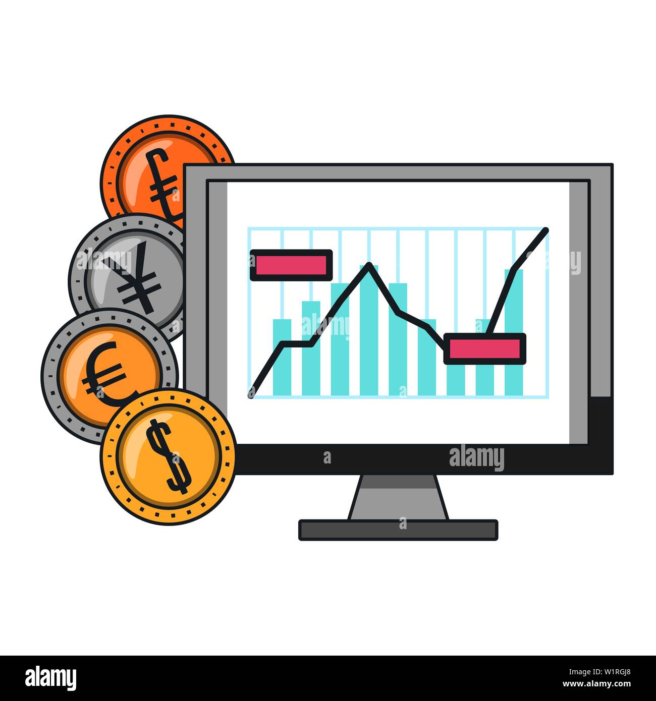 Online stock market investment symbols Stock Vector Image & Art - Alamy