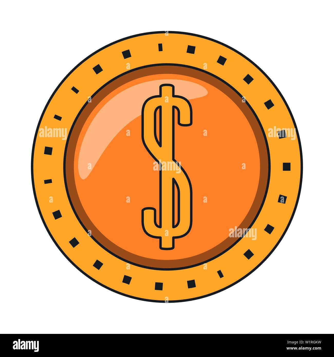 Dollar coin money symbol isolated Stock Vector Image & Art - Alamy