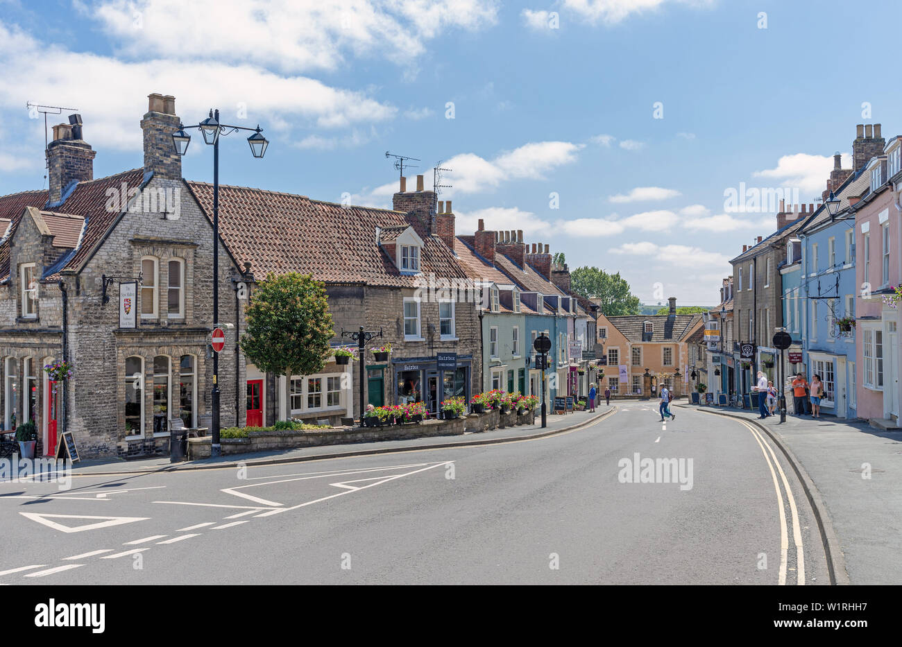Market Street in Malton, Yorkshire. A typical rural town setting with ...