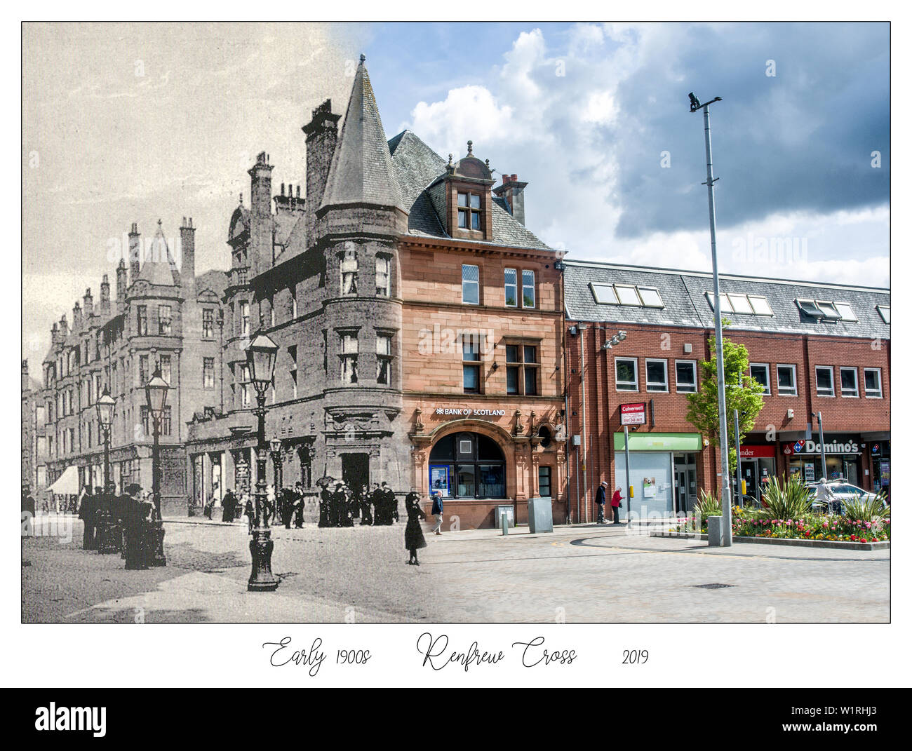 Renfrew then and now Stock Photo - Alamy