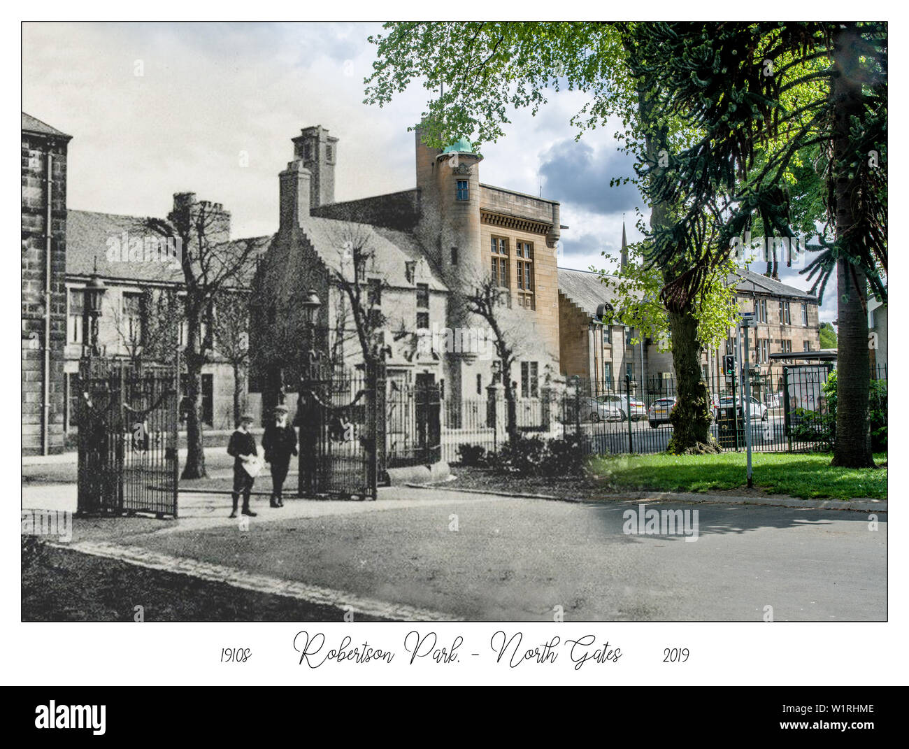 Renfrew then and now Stock Photo - Alamy