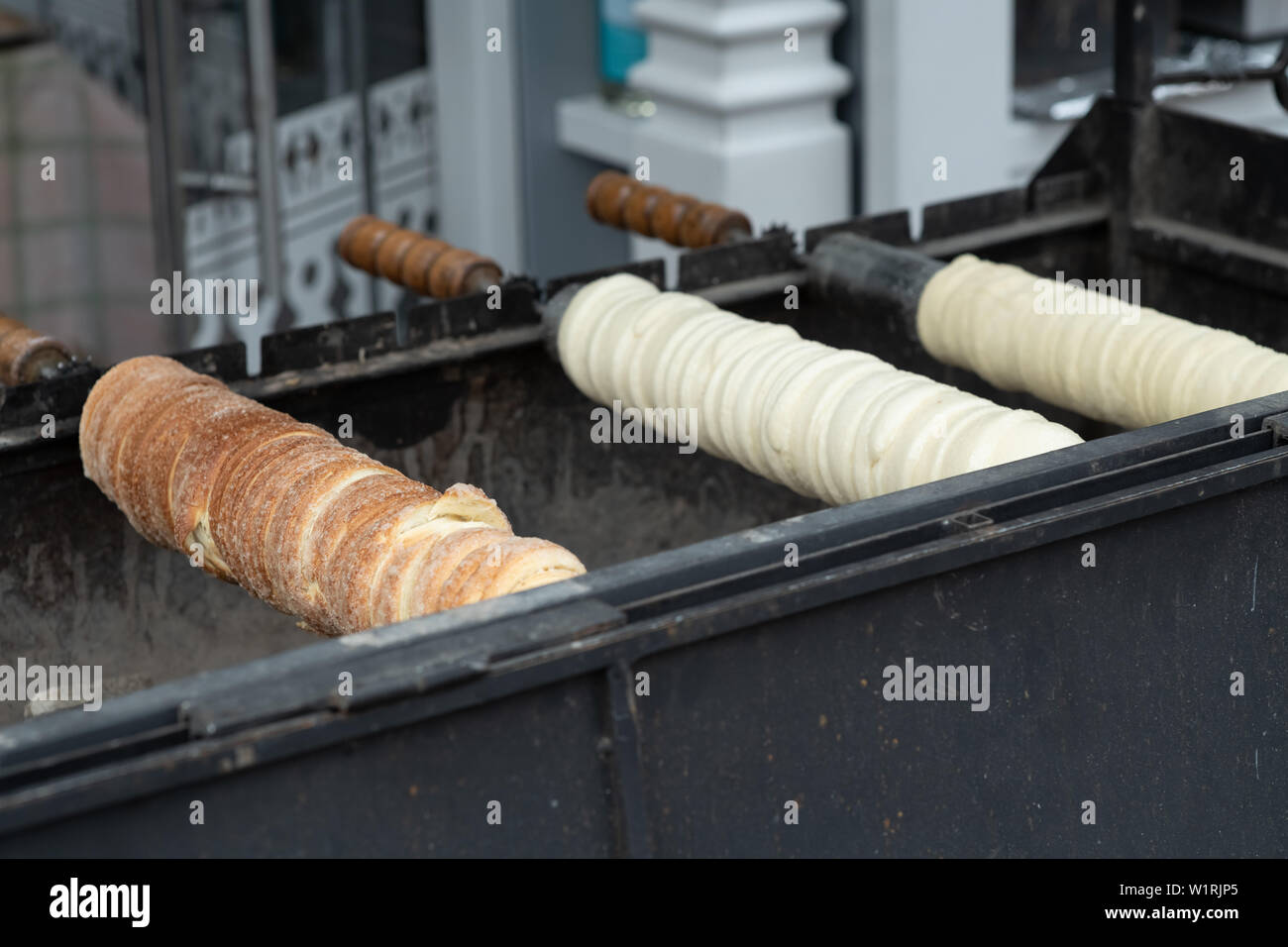 description: Traditional Hungarian street food. Homemade kurtosh kolac ...